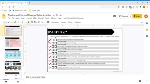 Physical and Chemical Changes Activities - Digital Google Slides™ and Print