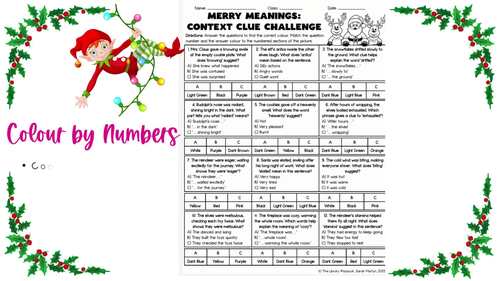 Christmas Color by Number, Maze Reading Skills: Character Traits ...
