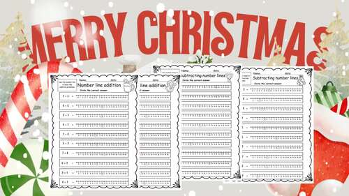 Addition and Subtraction 0-20 Fun Christmas Number Line Activities