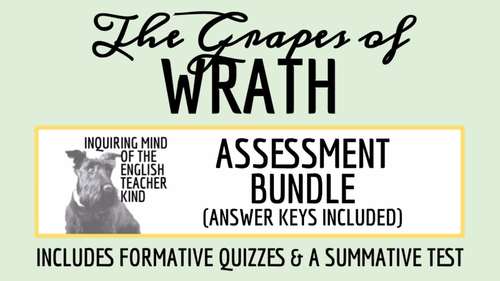 The Grapes of Wrath by John Steinbeck Test and Quizzes Bundle (Printable)