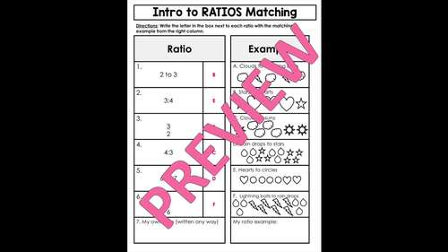 Intro to Ratios Notes and Practice EDITABLE by The Mix and Match Class