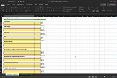 Unit Planner for First Steps in Music - Preschool and Beyond | TpT