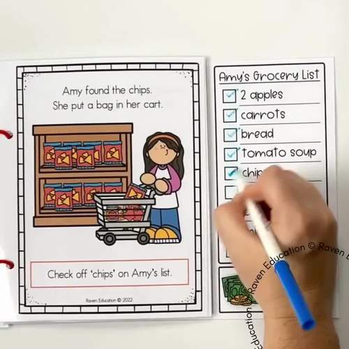 Amy Goes To The Grocery Store - Interactive Book: Following Directions