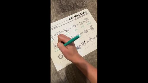 CVC Word Chains by Miss Kait's Reading Garden | TPT