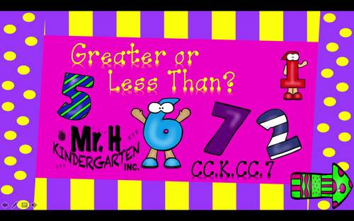 Greater Less Than Numbers to 10 (Interactive Powerpoint!!) Always $1.00!