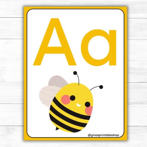 Alphabet Posters with Bee Theme by GinasPrintableShop | TPT