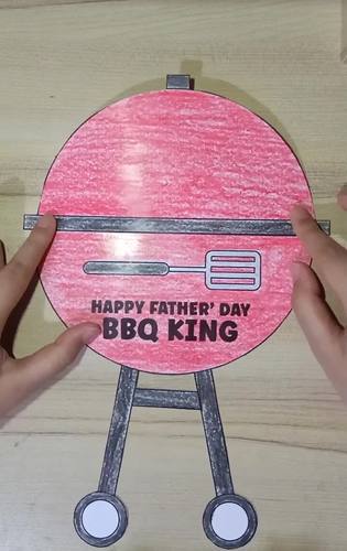 Fathers Day Craft BBQ Card Writing Prompts Activities Father's Gift ...