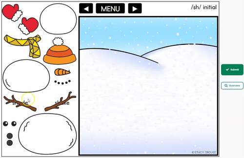 Snowman Speech Therapy Articulation BOOM™ CARDS Activity Scenes ...