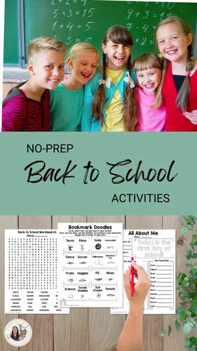 Back to School Activities for the First Day | Procedures | Class Community