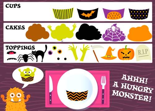 Boom Cards™ Halloween Cupcakes: Copy the Pattern Game by Speechie Witchie