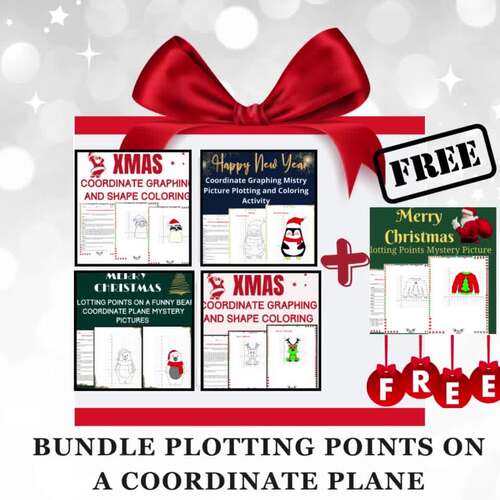 Fun Christmas Math Graphing Coordinates and Coloring Shapes Bundle ...