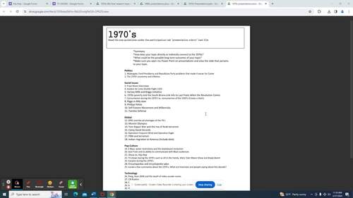 1970s to Present Day Research Topics and Presentations Bundle | TPT