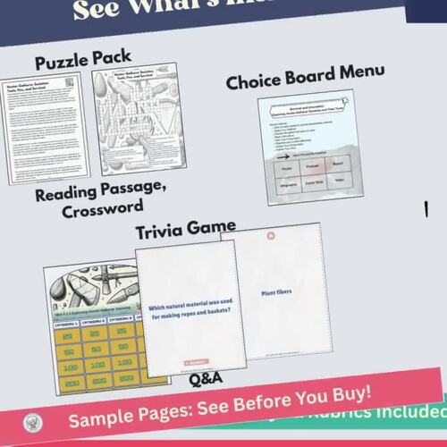 HSS 6.1.1 Bundle | Survival & Innovation: Hunter-Gatherer Societies ...