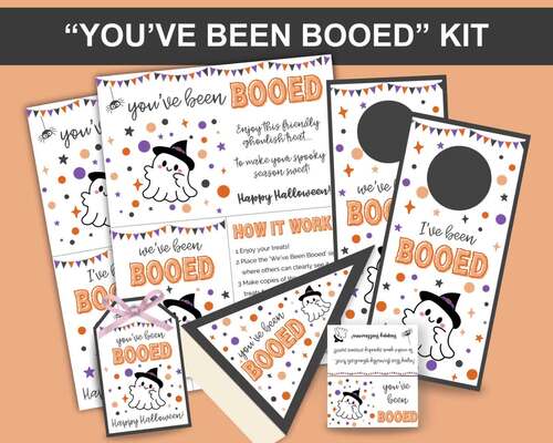 "You’ve Been Booed" Kit for Coworker Teacher Friends Halloween Boo Baskets