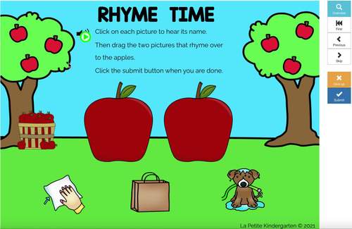 Fall Rhyming BOOM Cards by La Petite Kindergarten | TpT