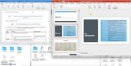 IB Biology AHL Topic 7.3 Translation PPT, Guided Notes, Activities