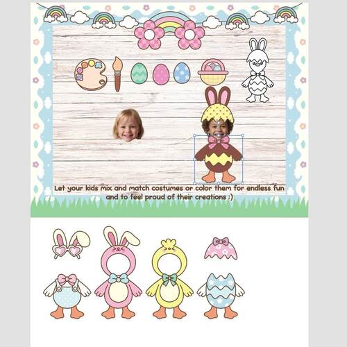 Easter Spring Silly Goose Kindness Bulletin Board, Photo Craft Door Decor