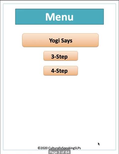 Yogi Says Interactive PDF & BOOM CARDS by Culturally Speaking SLPs
