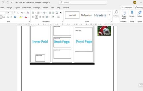 NFL Tri-Fold Flyer in MS Word template Digital Literacy American ...