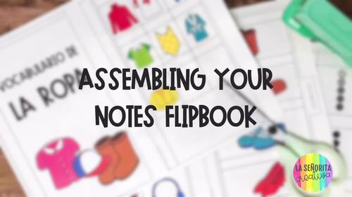 La Ropa y Los Accesorios Notes Flip Book with Pictures for Interactive ...