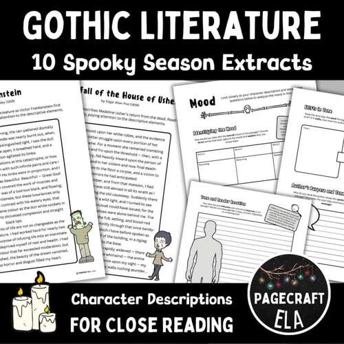 10 Spooky and Gothic Literature Character Extracts for Close Reading ...