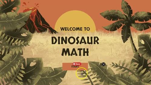 Dinosaur Story Math Adding and Subtracting - Interactive PDF with Genially