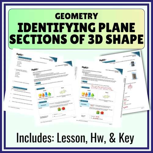 Cross Sections & 2D Rotations Guided Notes & Worksheets, 9th-11th Grade ...