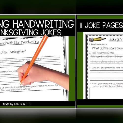 Just a Joke Penmanship Practice to Improve Handwriting For Thanksgiving