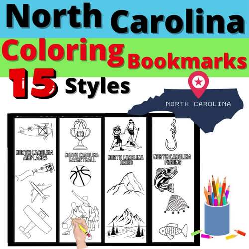 North Carolina Craft Coloring Bookmarks Activity Resource Art Activity ...