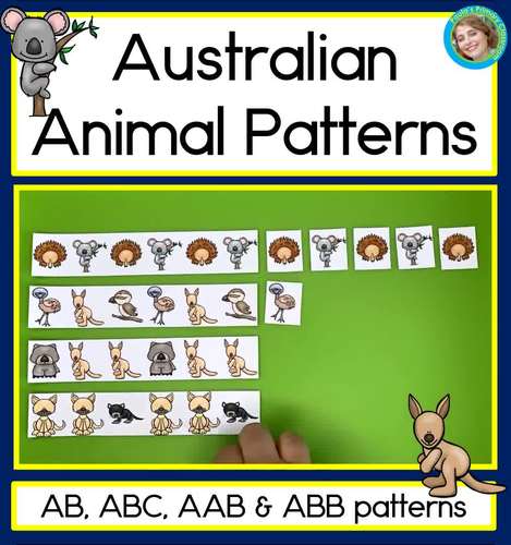 Australian Animals Theme Pattern Math Center & AB ABC AAB Patterning ...