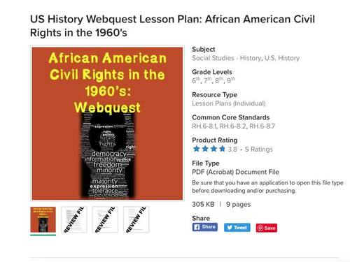 US History Webquest Lesson Plan: African American Civil Rights in the ...