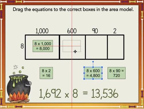 Halloween 4 Digit by 1 Digit Area Model Multiplication Google and ...