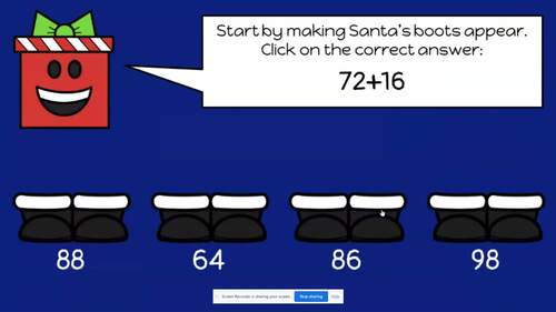Addition and Subtraction within 100 Digital Christmas Game | TPT