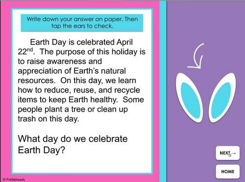 ELA Google Slides Game Literacy Activity April Themed by Fiddleheads