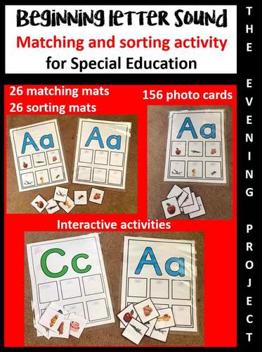 Beginning letter sound Matching and sorting activities for Special ...