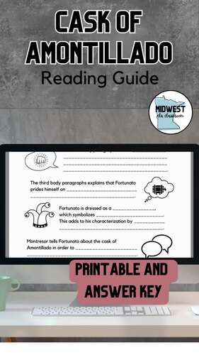 The Cask of Amontillado Reading Guide│Character Analysis│Printable