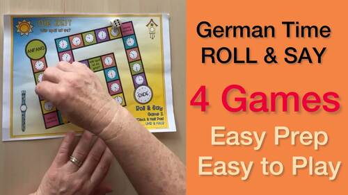 Telling Time in German - 4 Roll & Say 'UHRZEIT' Games for Lessons ...