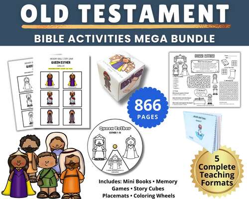 Old Testament Bible Activities Mega Bundle – 50+ Stories Mini Books ...