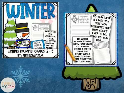 Winter Writing Prompts | Digital Included by Fifth is my JAM | TpT