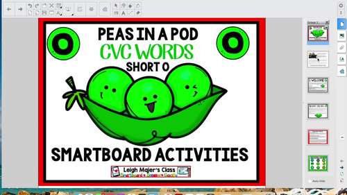 Peas in a Pod - CVC Words - Short Oo - for Smartboard by Leigh Majer