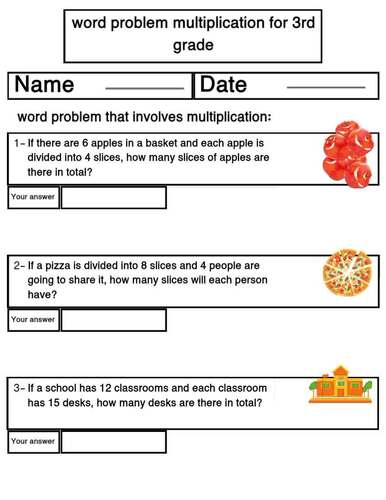 Multiplication Word Problem Worksheets | Differentiated Practice