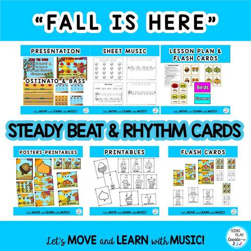 Fall Music Lesson and Activity Bundle: K-2 Beat, Rhythm, Scarf, Kodaly ...