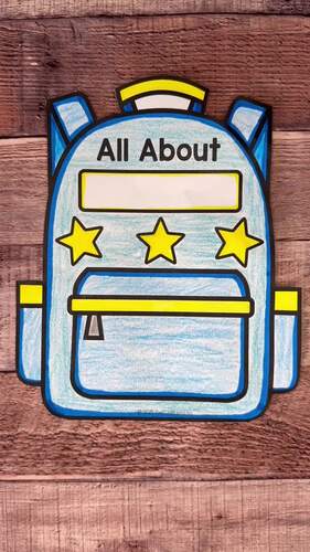 All About Me Backpack Writing Craft | Back to School Activity, First ...