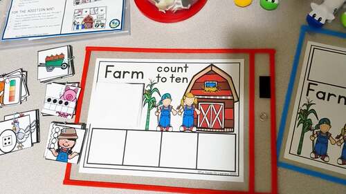 Count 1-10 plus Addition Activity Center | Farm Theme by Fun Hands-on ...