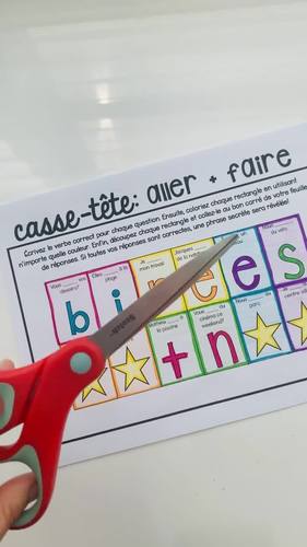 French Grammar Puzzle – Aller & Faire Conjugation Practice | Cut & Paste