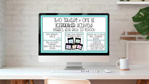 Two Truths + One Lie | Back to School Activity | Printable | TPT
