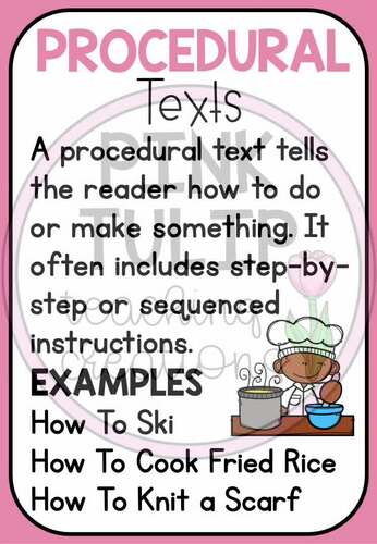 Procedural Text Posters - Classroom Decor by Pink Tulip Teaching Creations