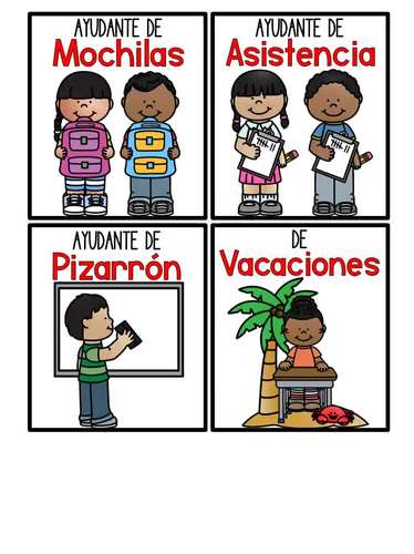 Classroom Helper Job Cards | English & Spanish #bts by prekrox | TPT