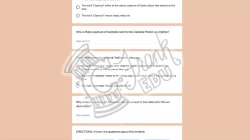 Periods of Ancient Greece (Distance Learning: Google Form Lesson)