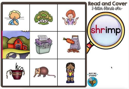Three Letter Blends Boom Cards Game | SHR Words by Busy Bee Studio